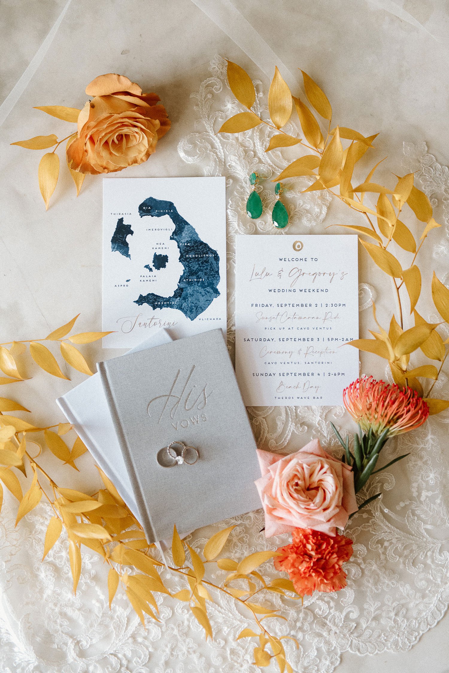 Destination Wedding Invitation for Santorini Wedding