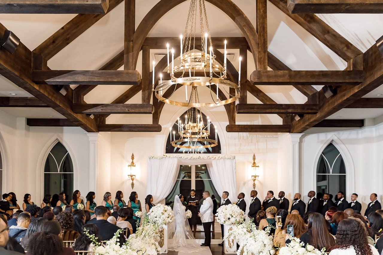 Female Reverend Officiant at Luxe Wedding