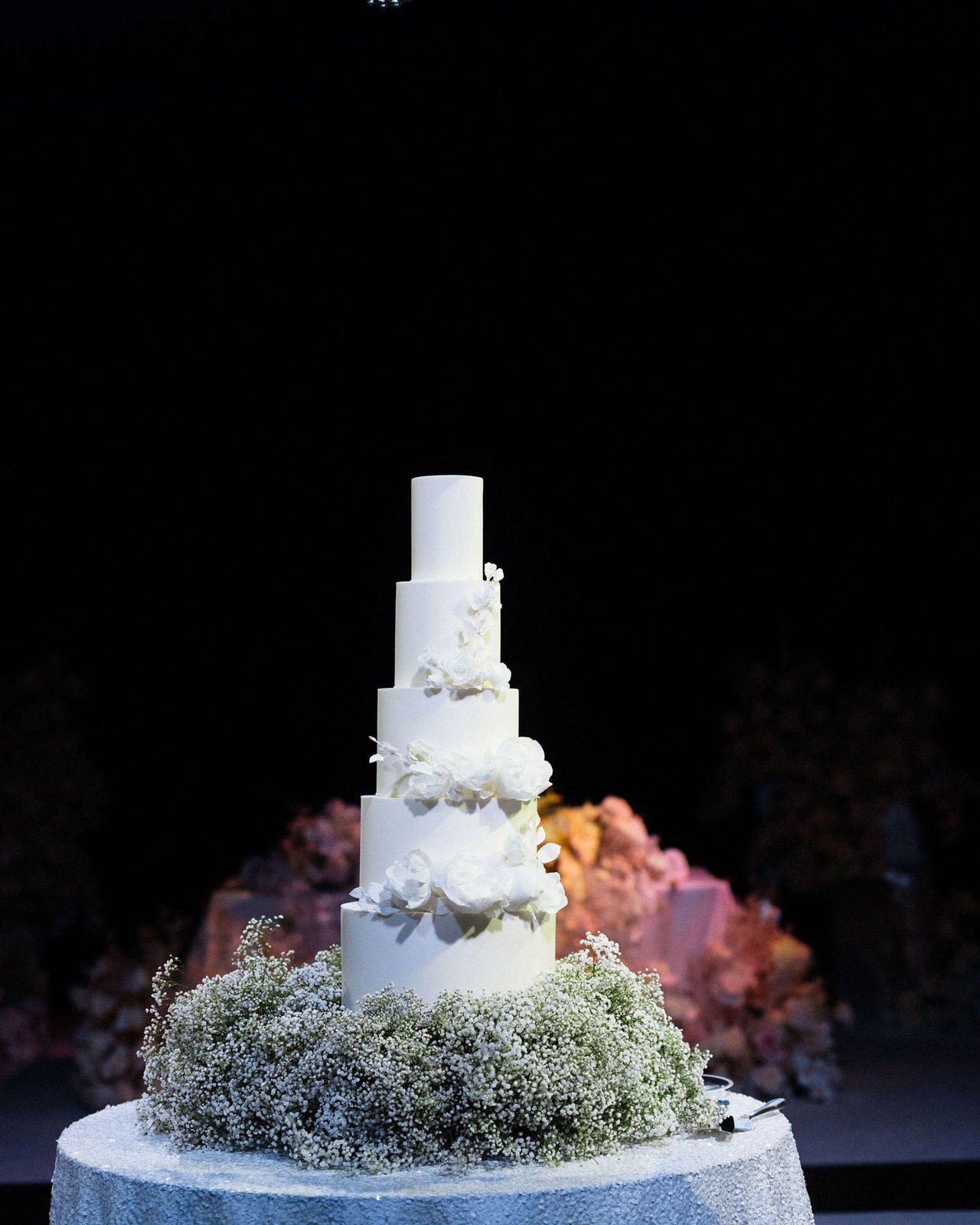 Fondant Wedding Cake with Baby's Breath Base