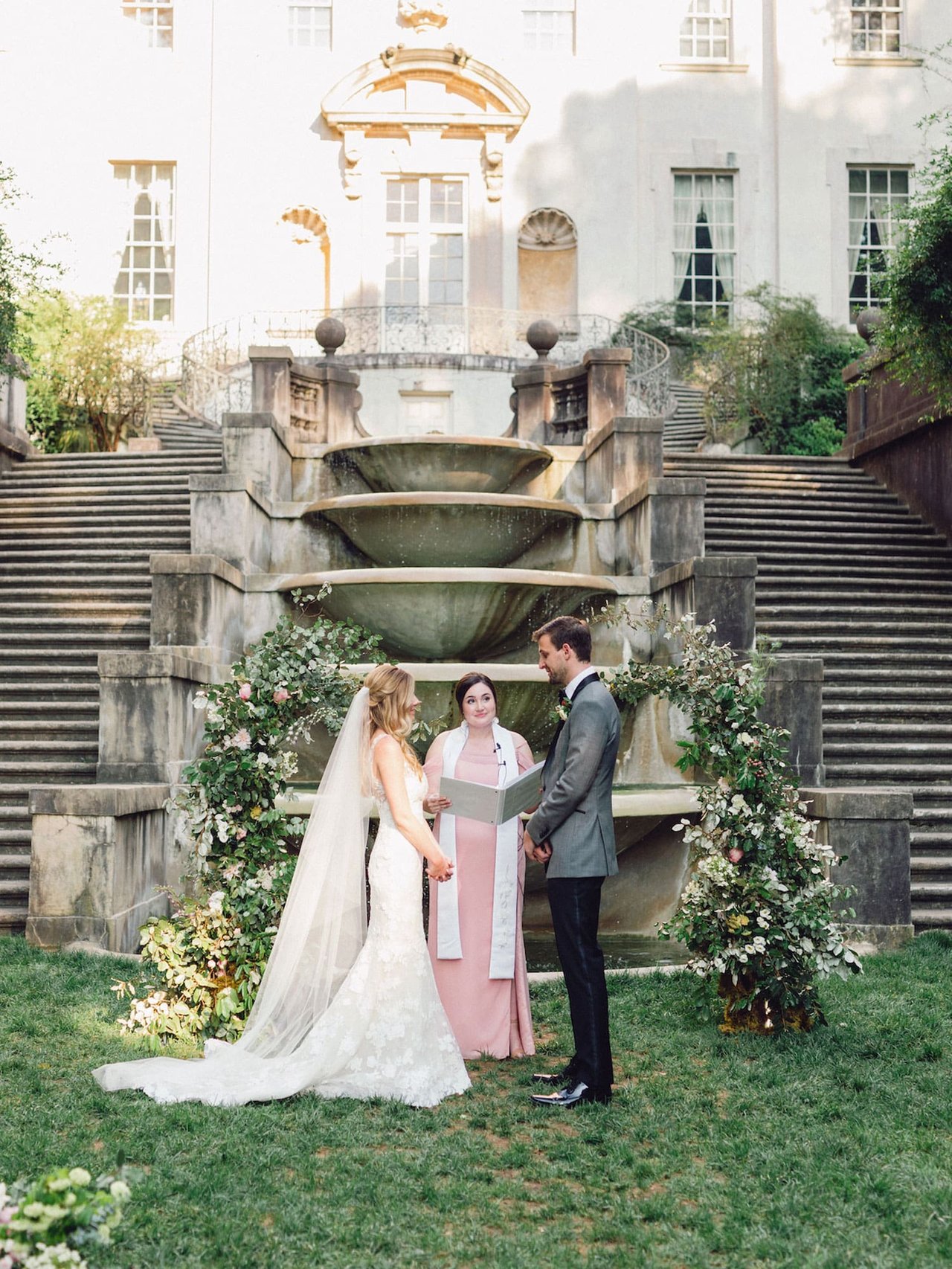 Female Officiant at Swan House Wedding Ceremony