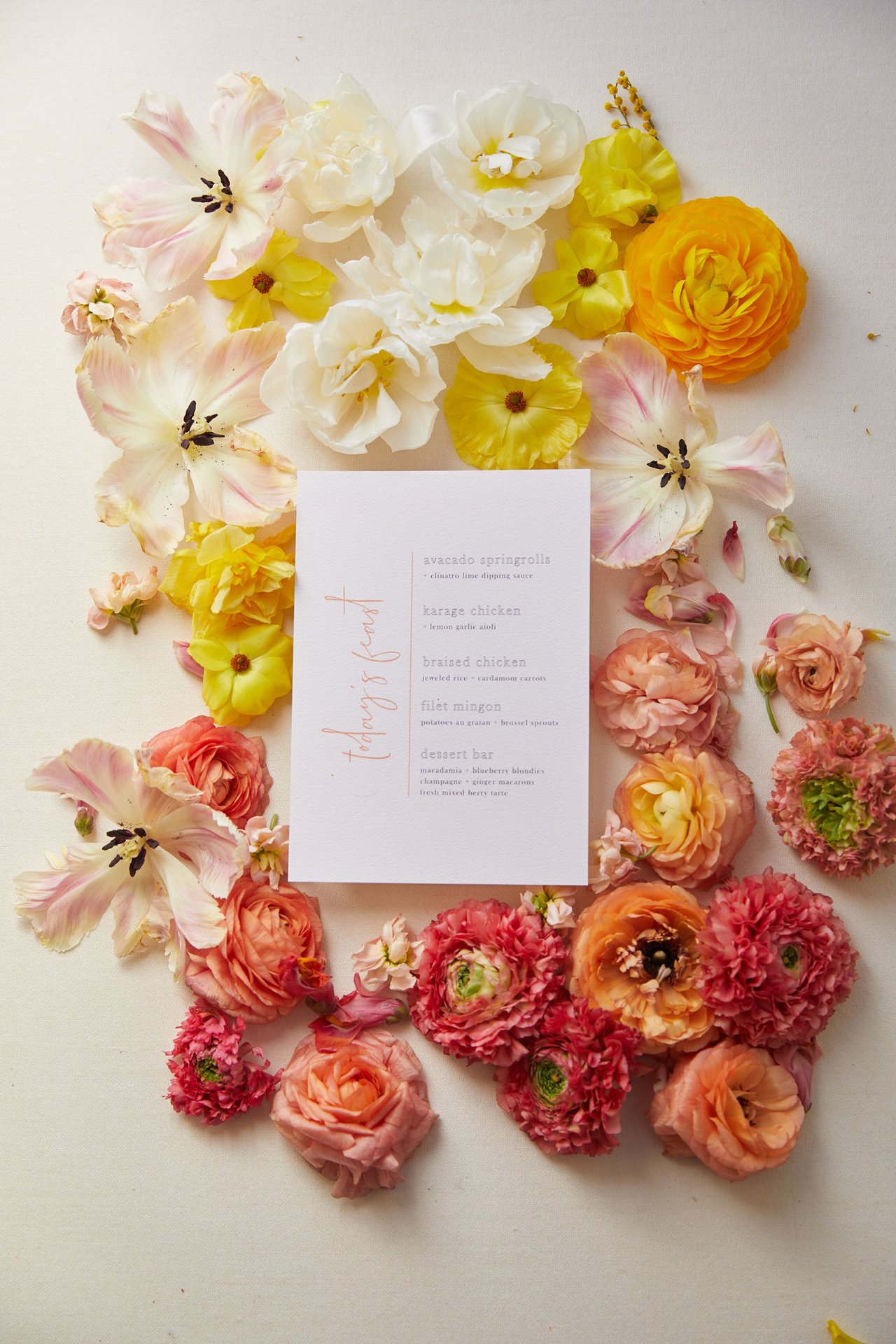 "Today's Feast" Modern Menu