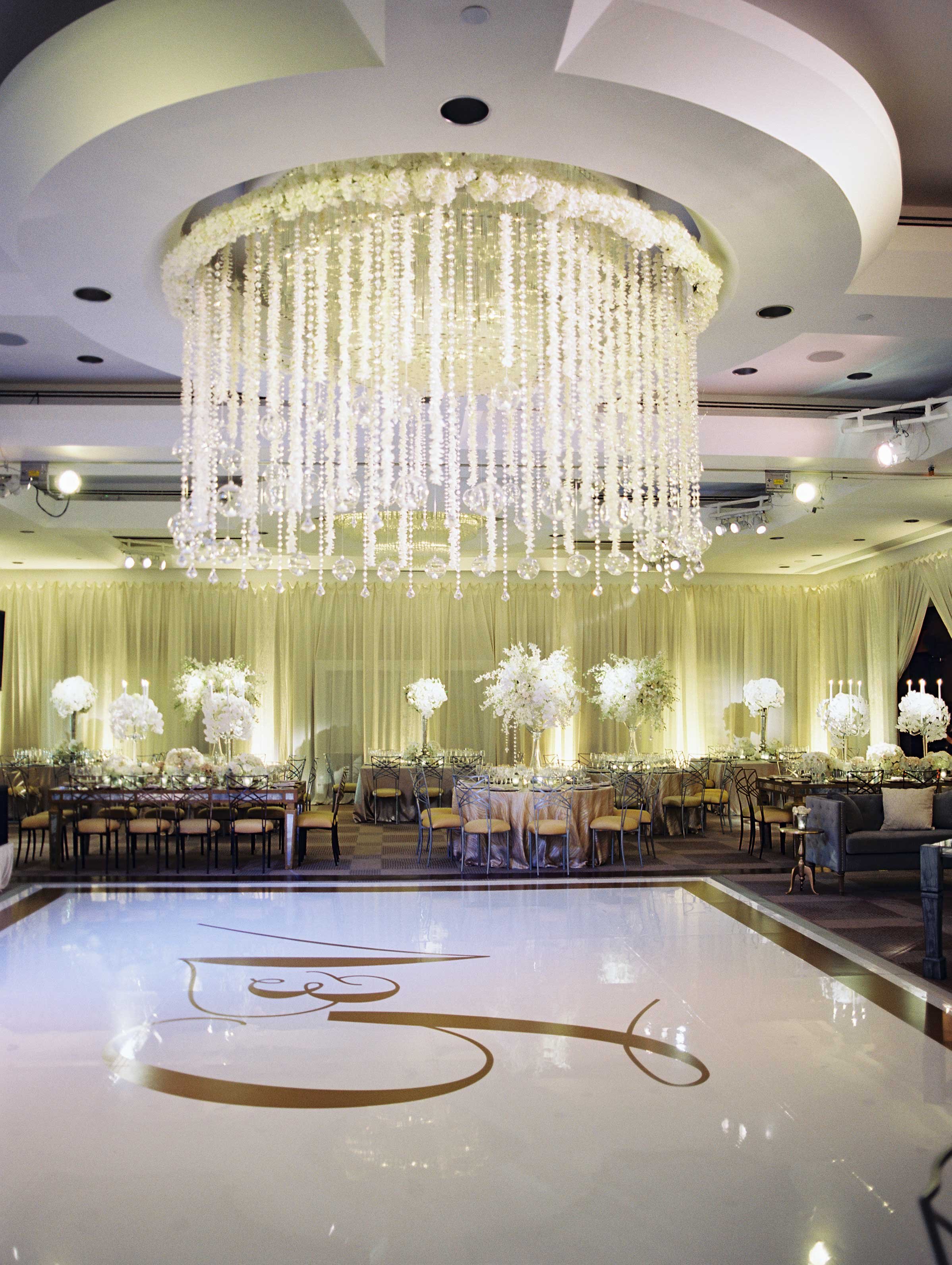 Floral & Crystal Ceiling Installation