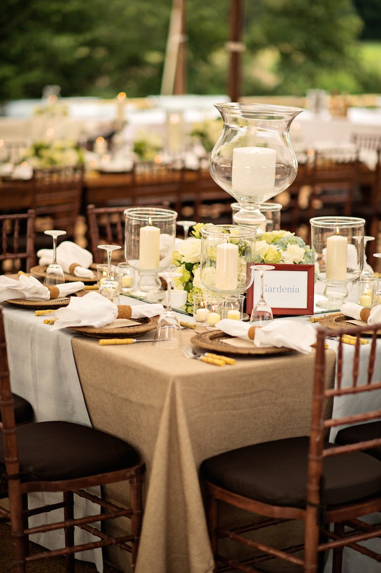 Tan & White Wedding Table