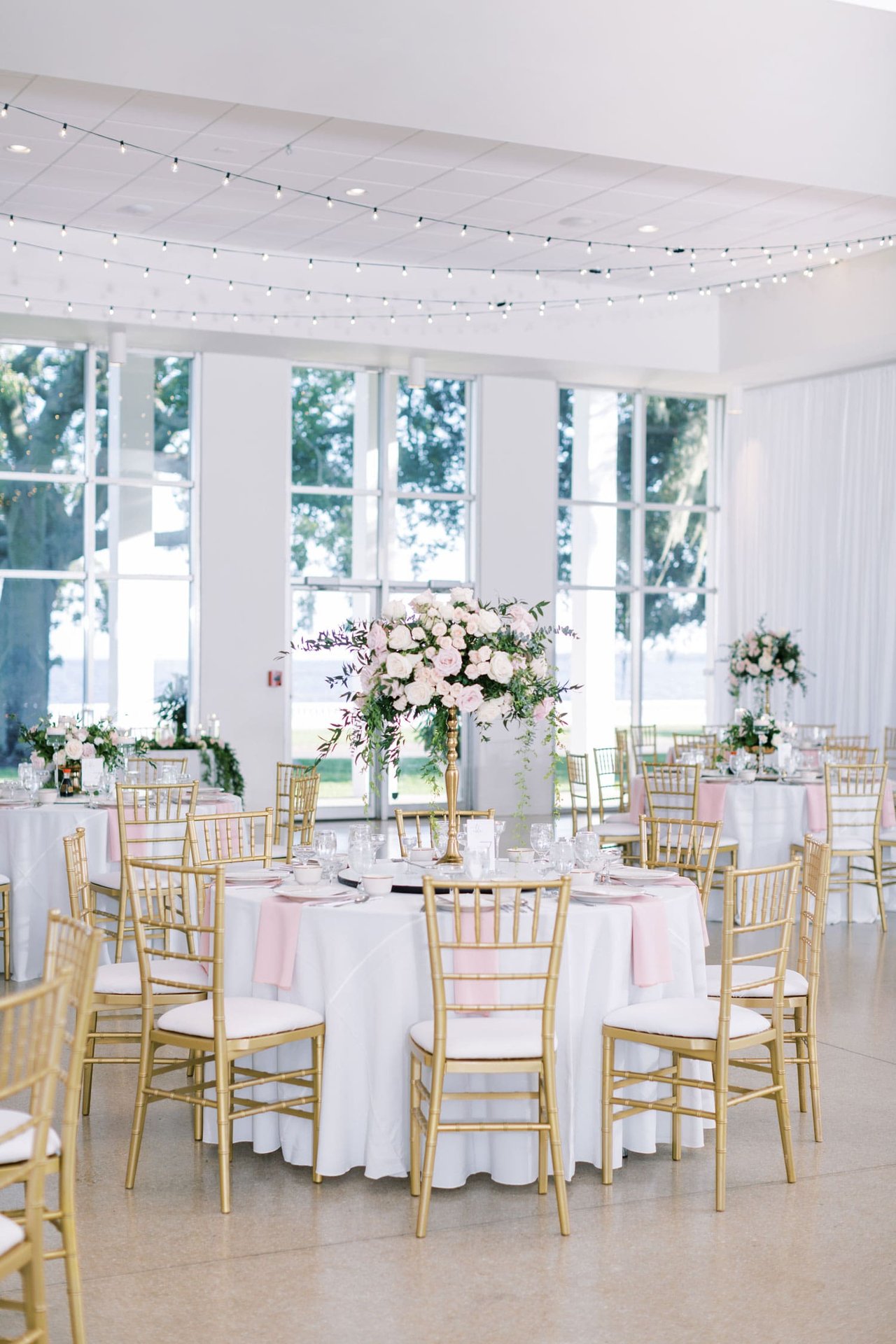 Wedding Reception Venue with Tall Windows