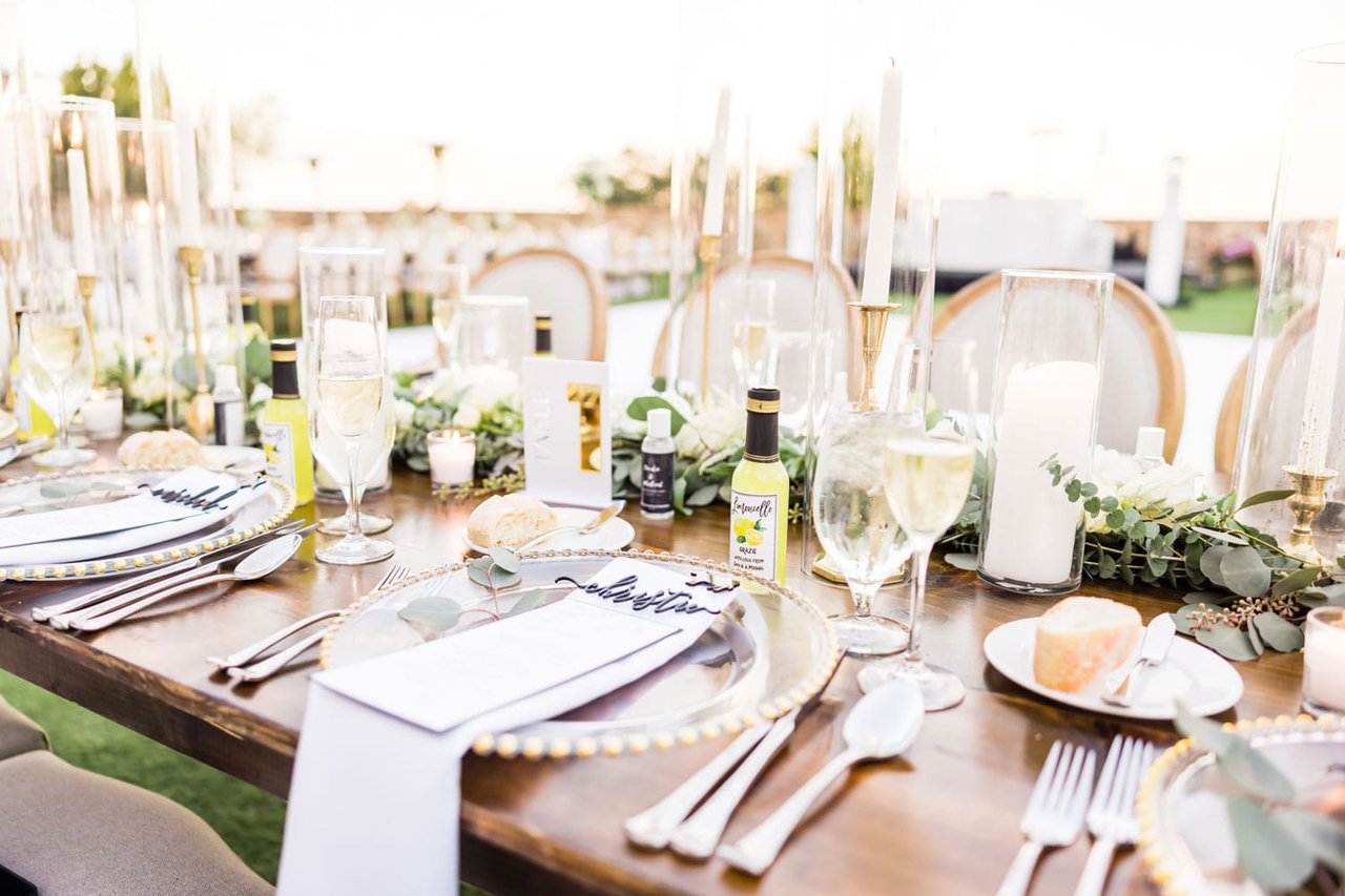 Laser-Cut Name Plate at Wedding Table