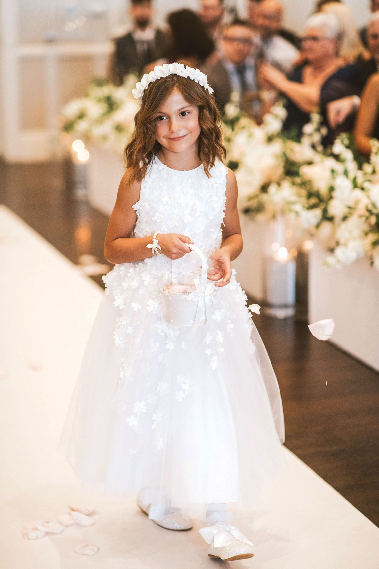Flower Girl in Floral Appliquéd Dress