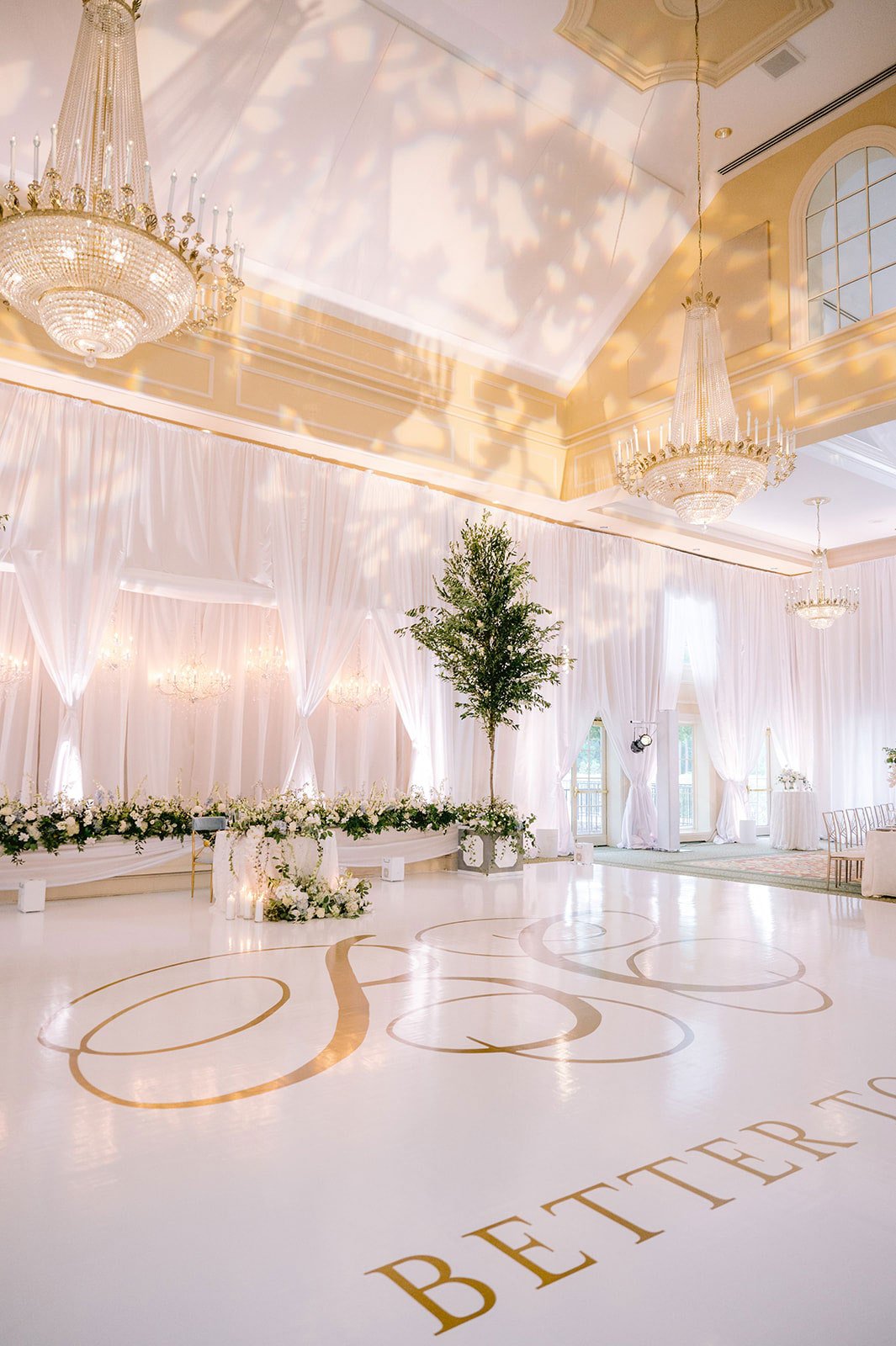 White & Gold Large Monogram Dance Floor