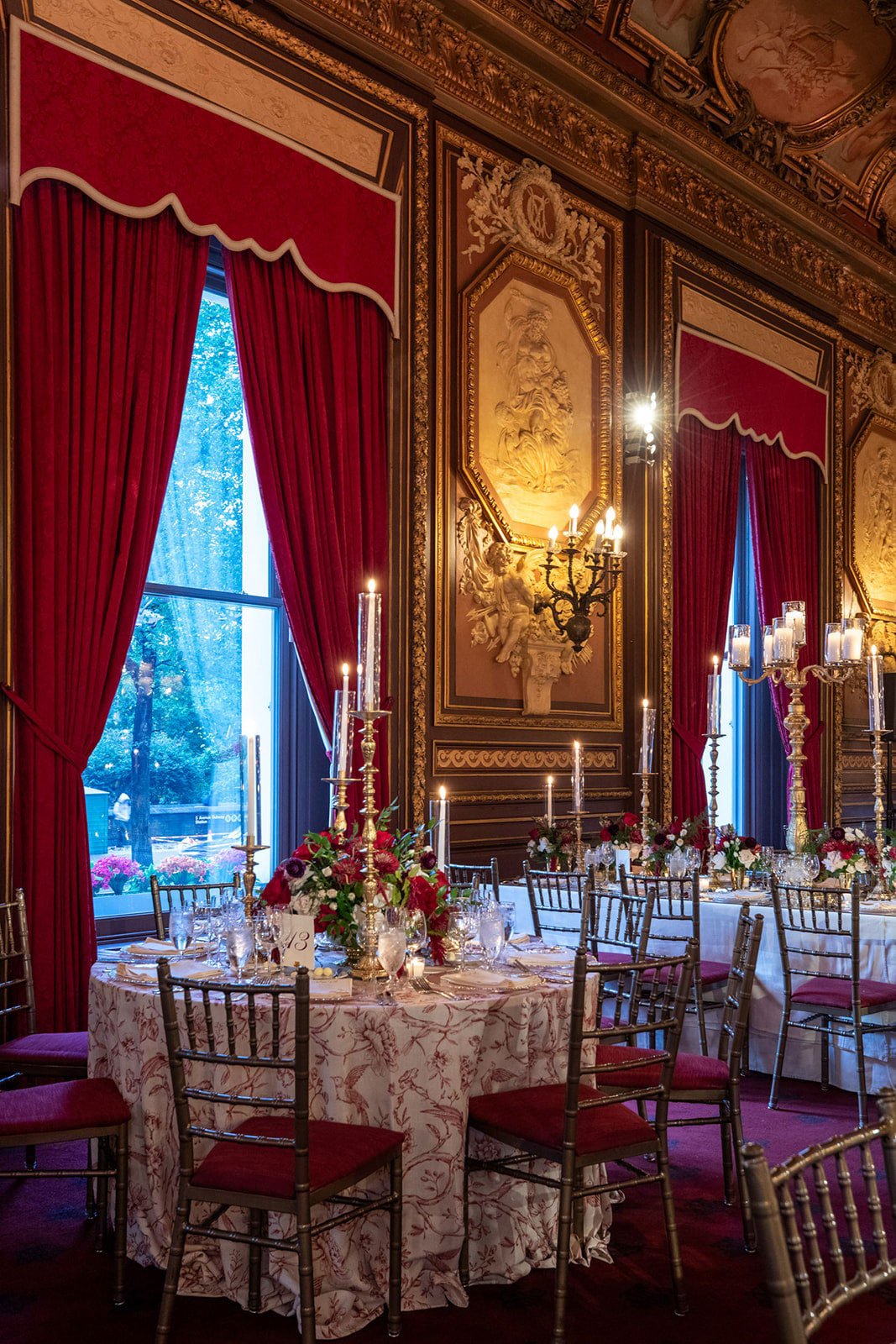 Classic Red & White Wedding Ballroom