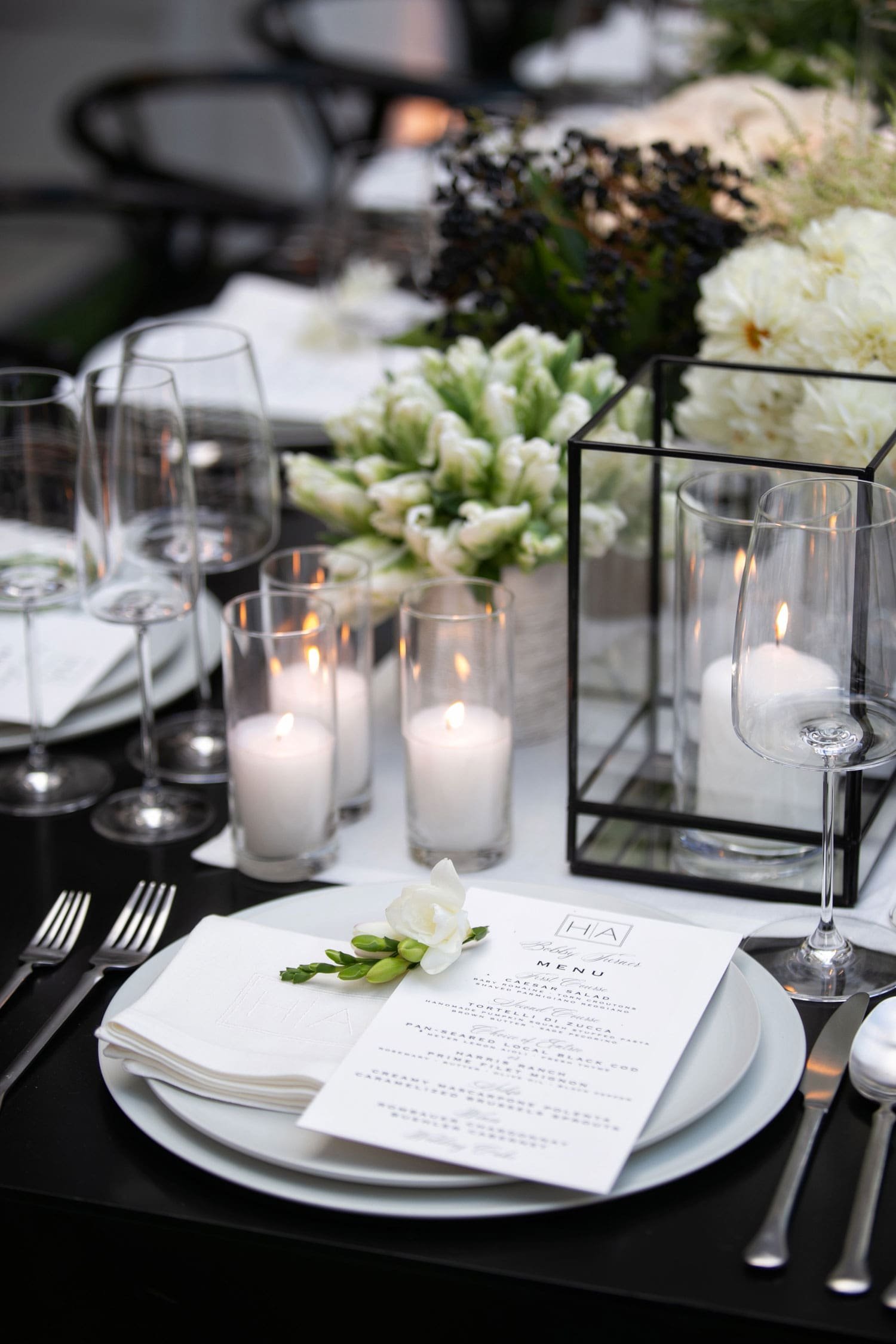 Modern Place Setting & Lanterns