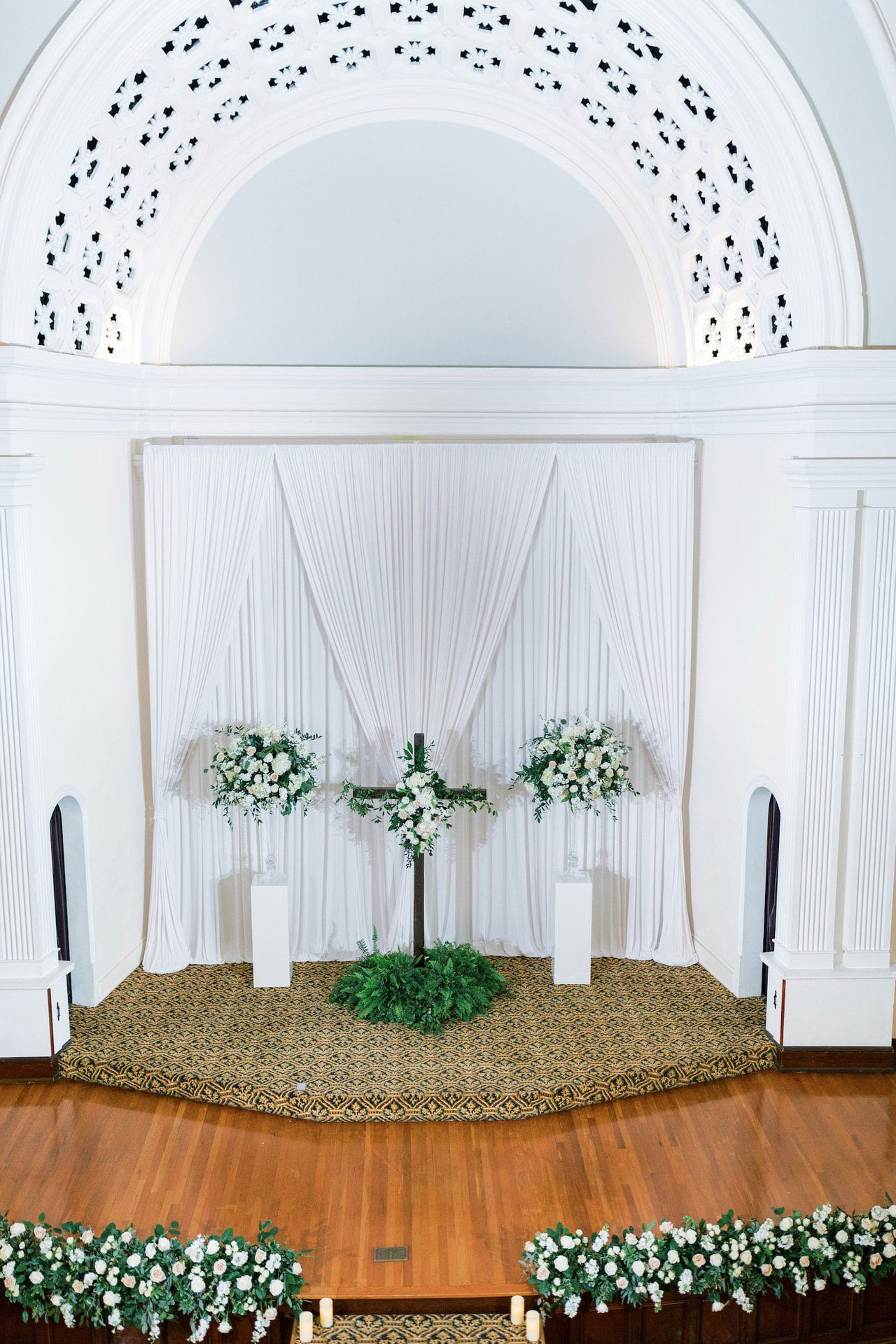 Timeless Ceremony with Cross at Altar