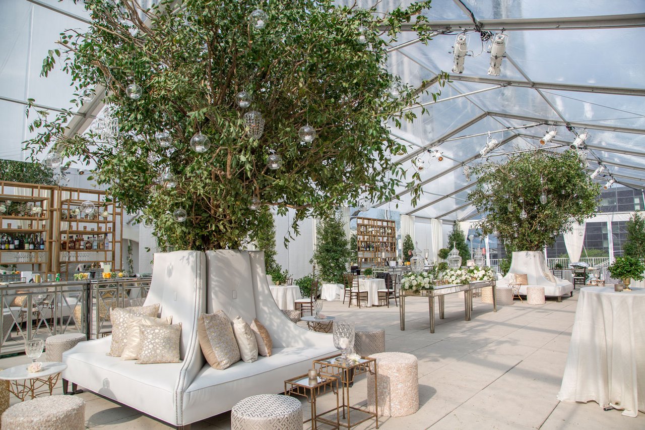 Tented Cocktail Hour Lounge Area