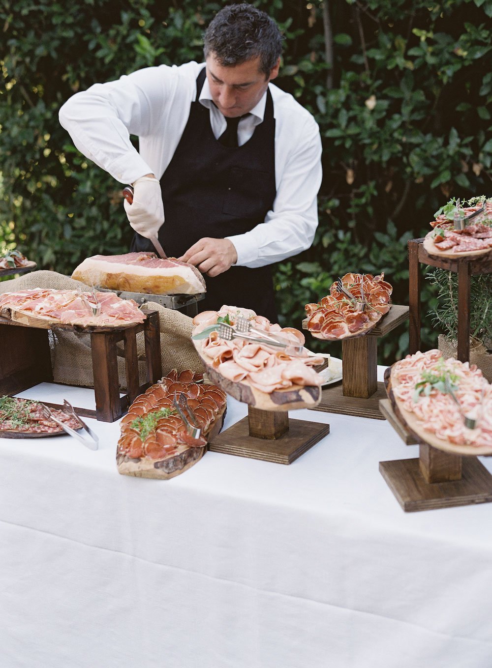 Italian Meat Station at Destination Wedding