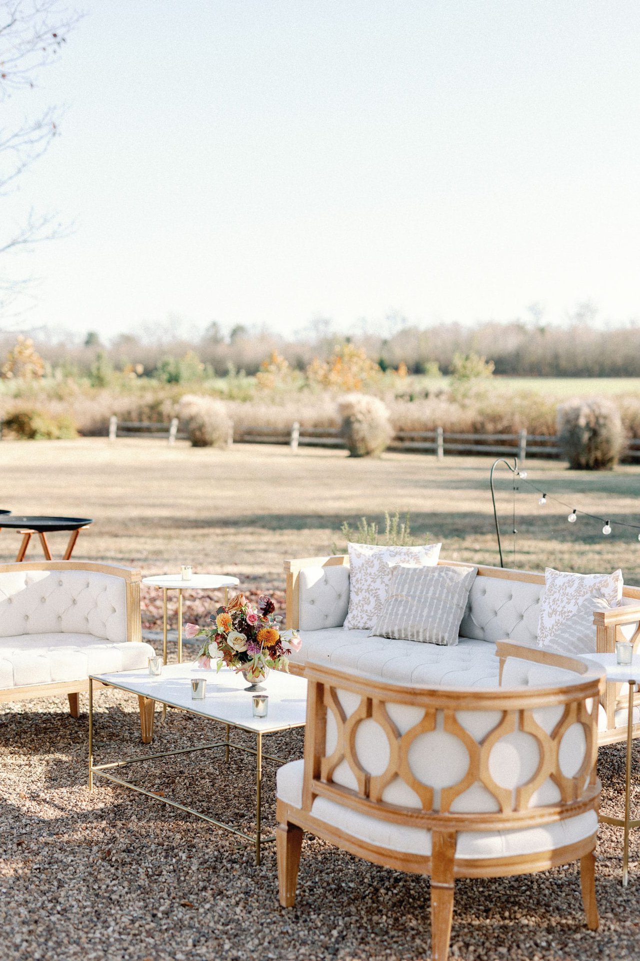 Outdoor Neutral Wedding Lounge Area