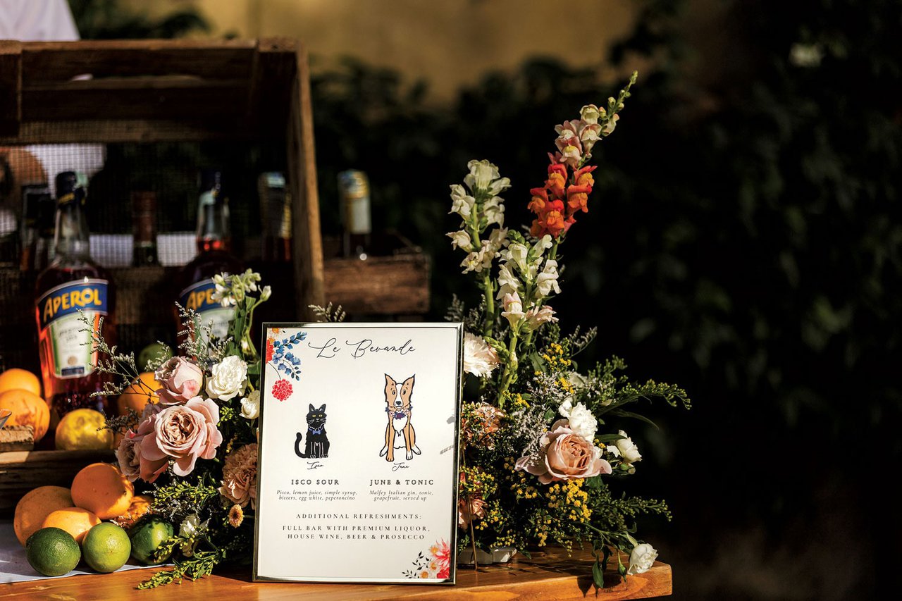 DIY Illustrated Wedding Bar Menu