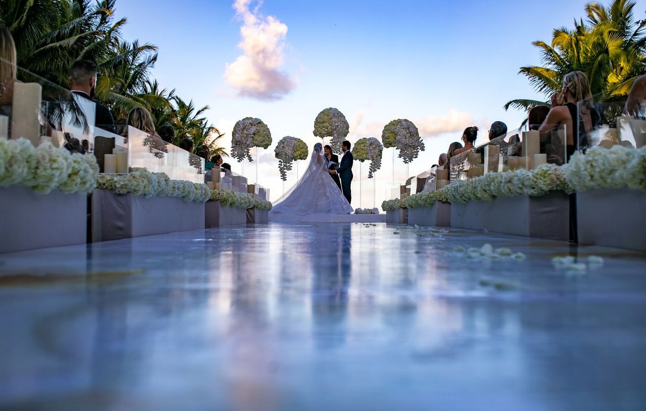 White & Ivory Ocean-View Ceremony