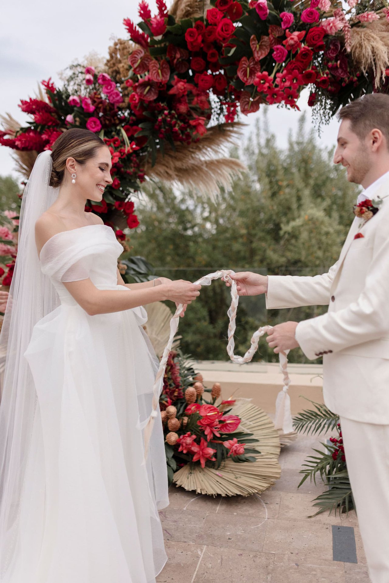 Hand-Fasting Ritual at Tropical Ceremony