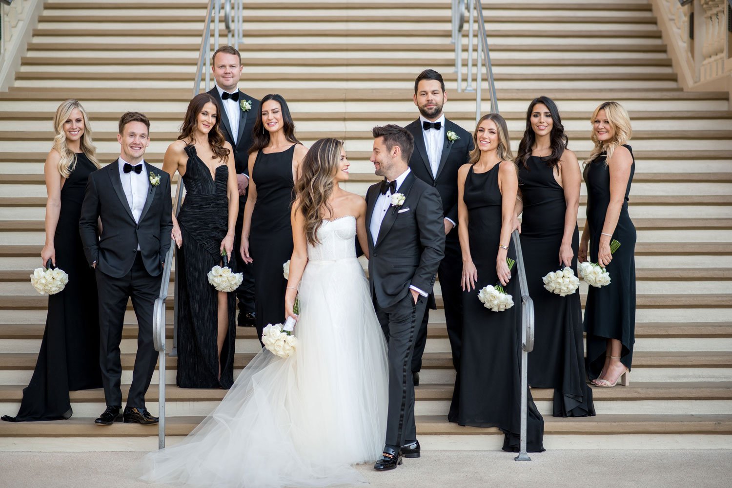 Elegant Wedding Party in All Black