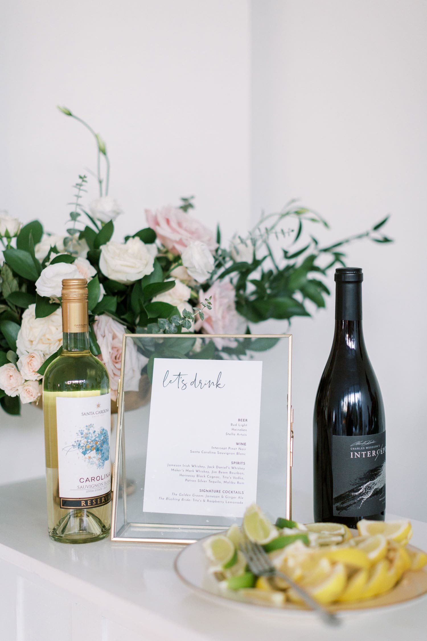 "Let's Drink" Wedding Bar Menu