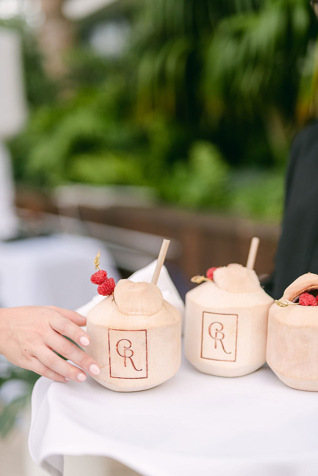 Monogrammed Coconut Signature Cocktails