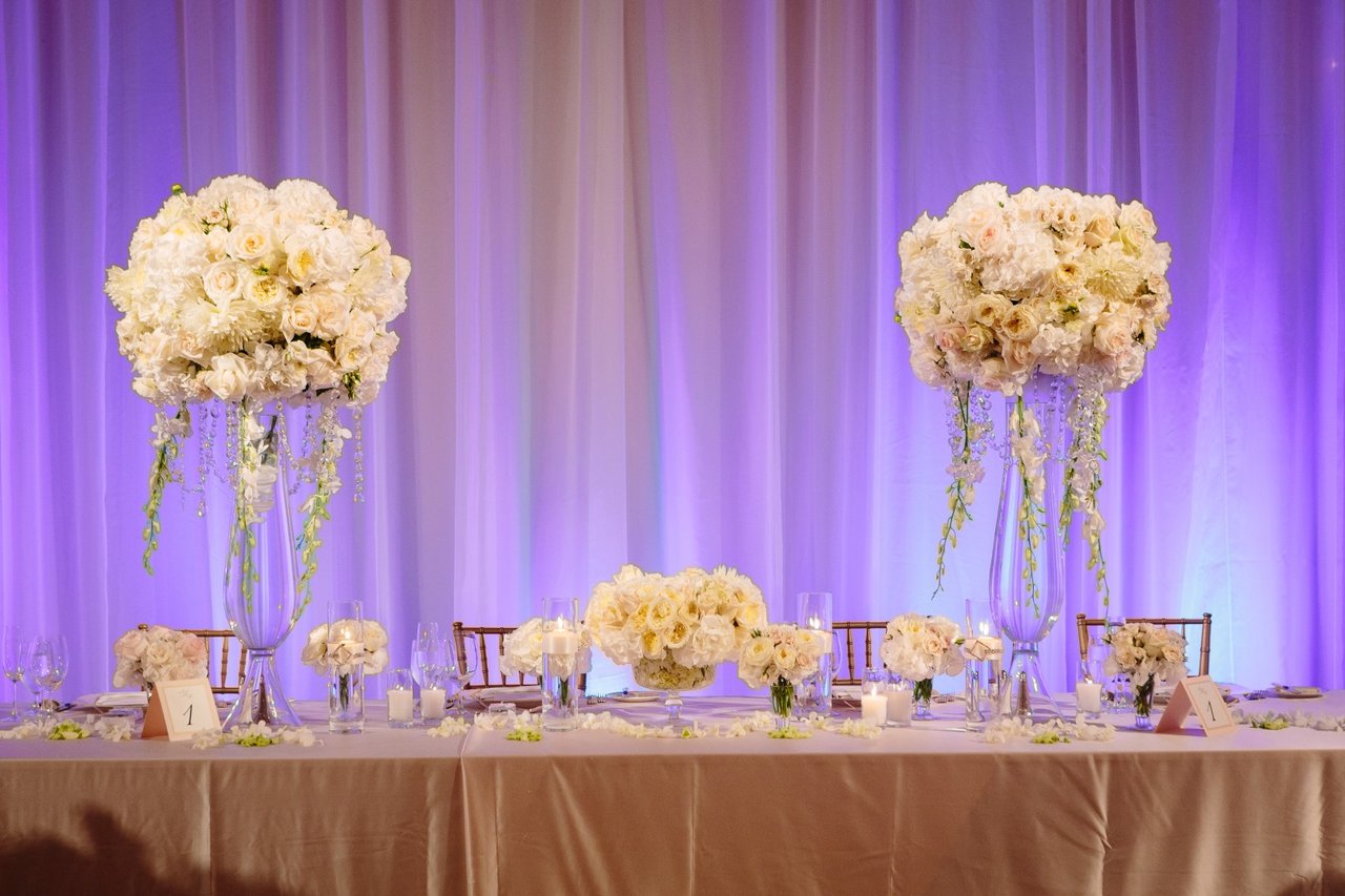 Head Table with High and Low Centerpieces
