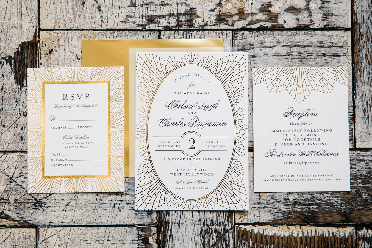 Invitation Suite with Metallic Designs