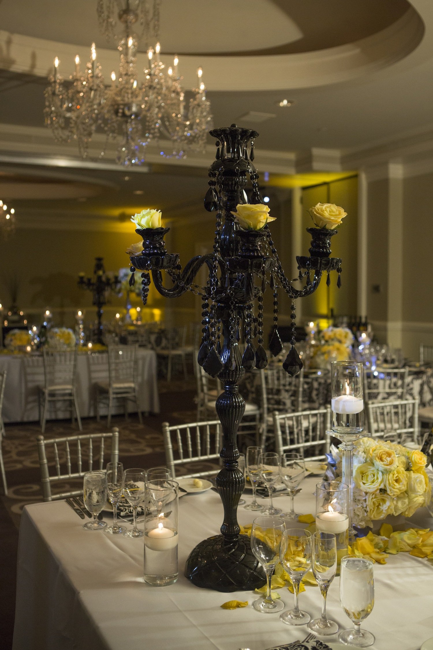 Black Candelabra Centerpiece