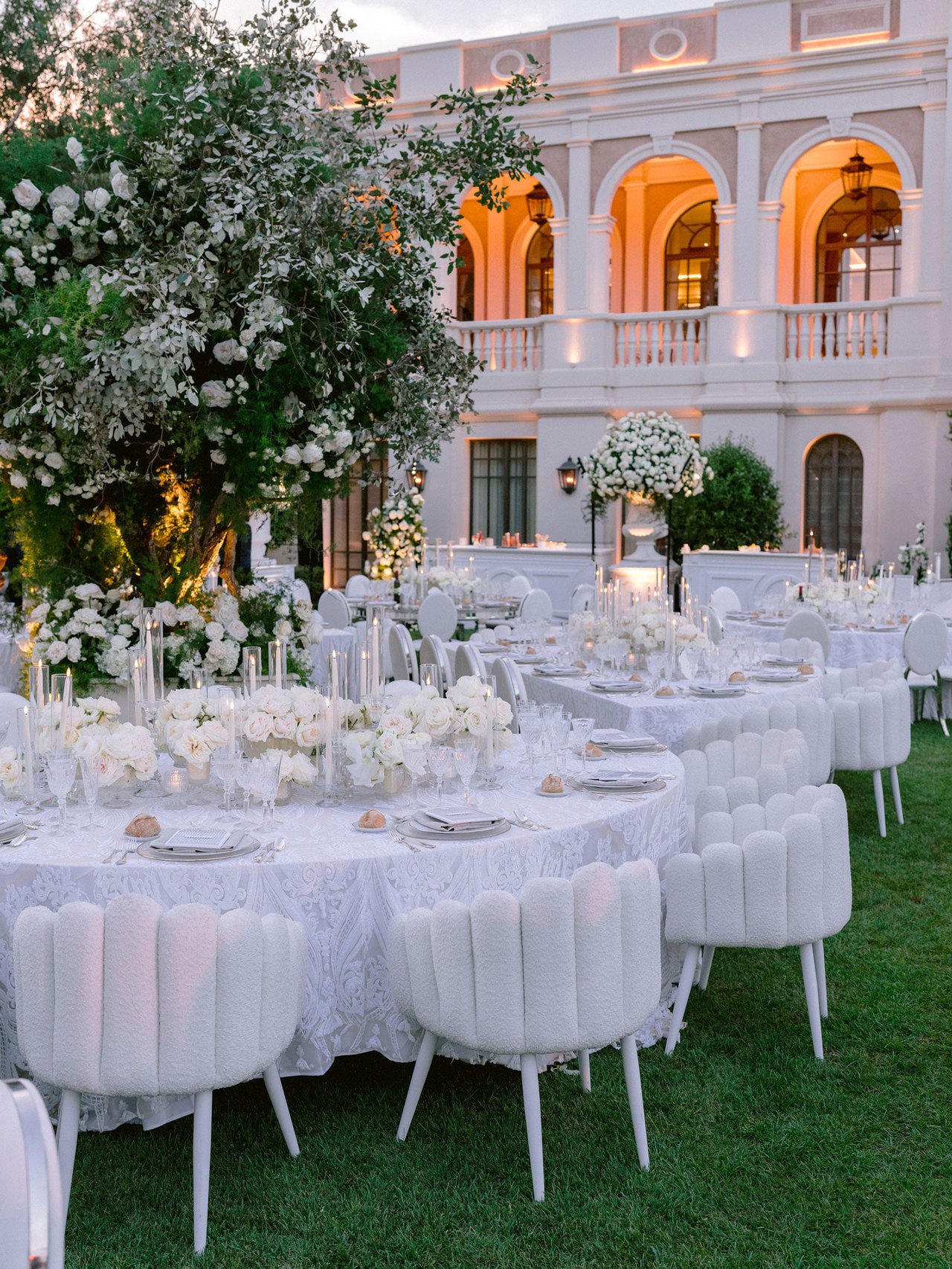 Outdoor French Château Wedding Reception
