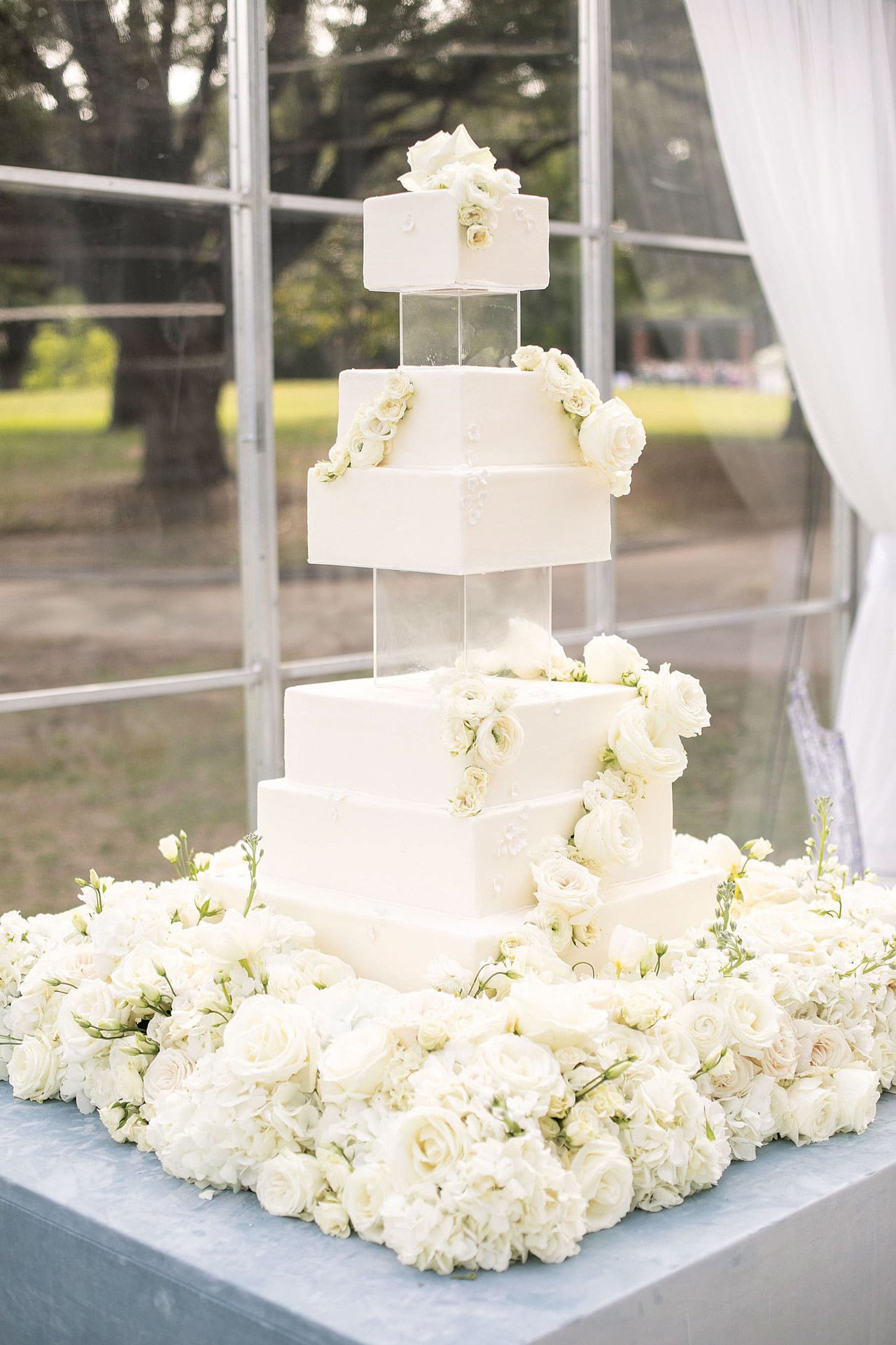 White Square Wedding Cake
