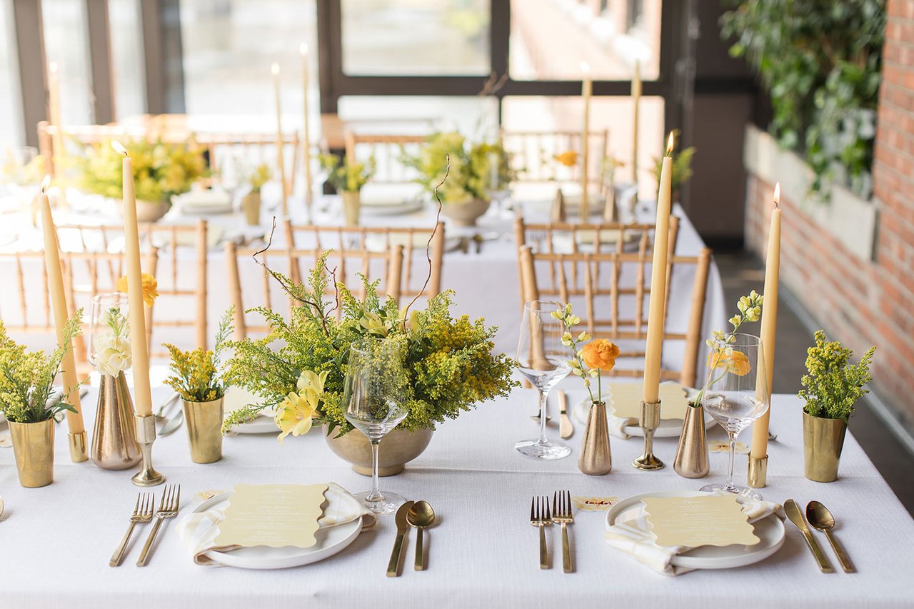 Organic Yellow Wedding Tablescape