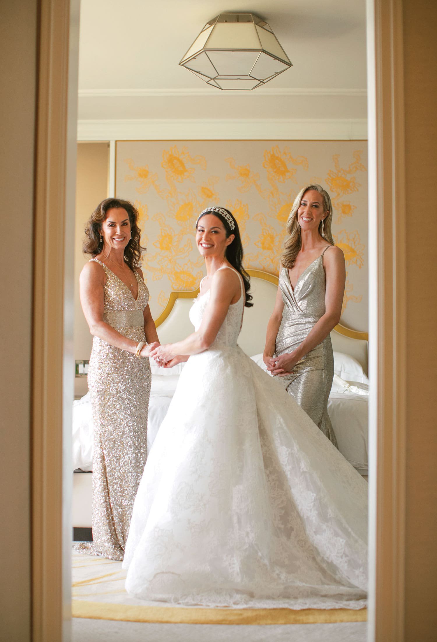 Bride Getting Ready in Bridal Suite