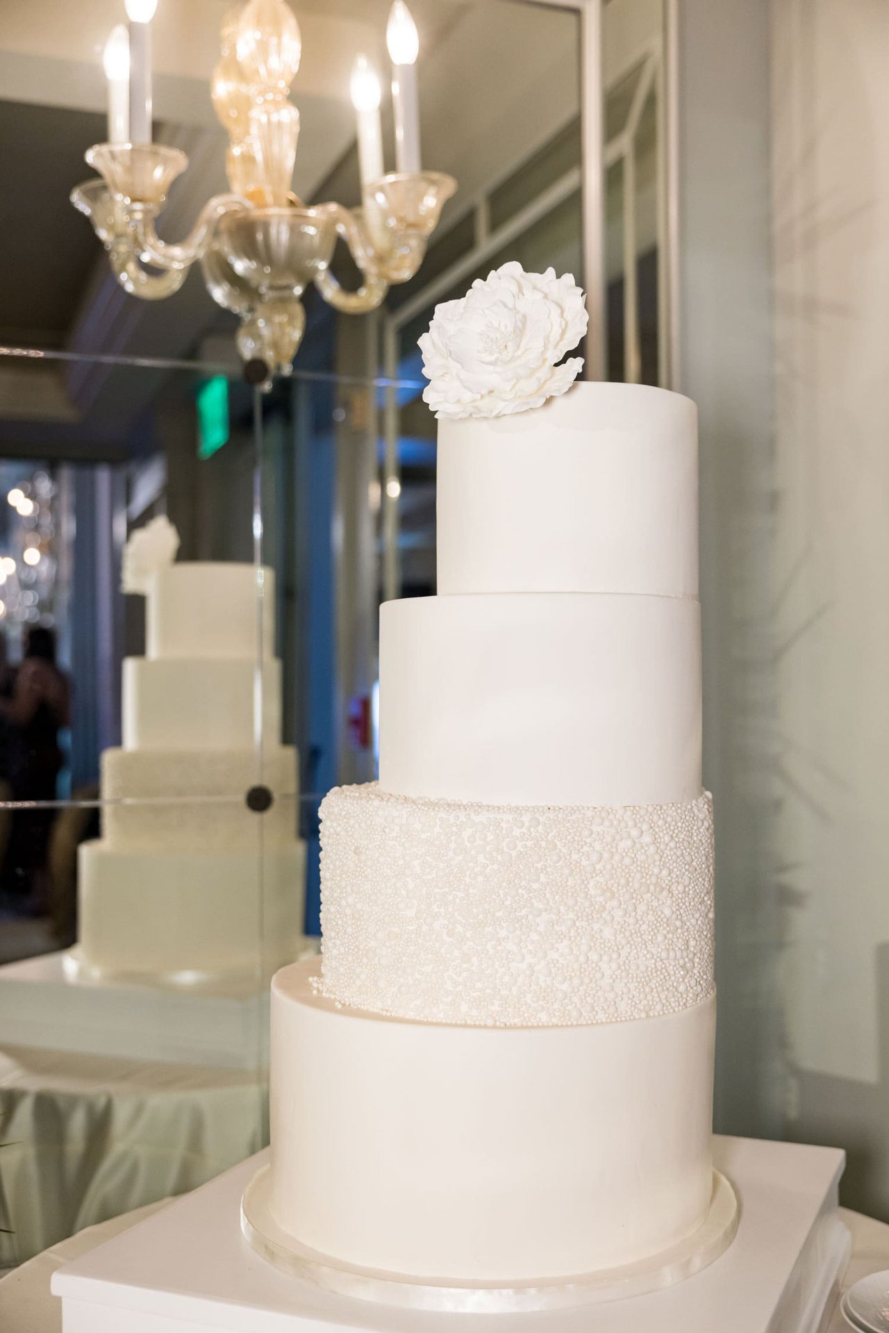 Asymmetrical White Wedding Cake