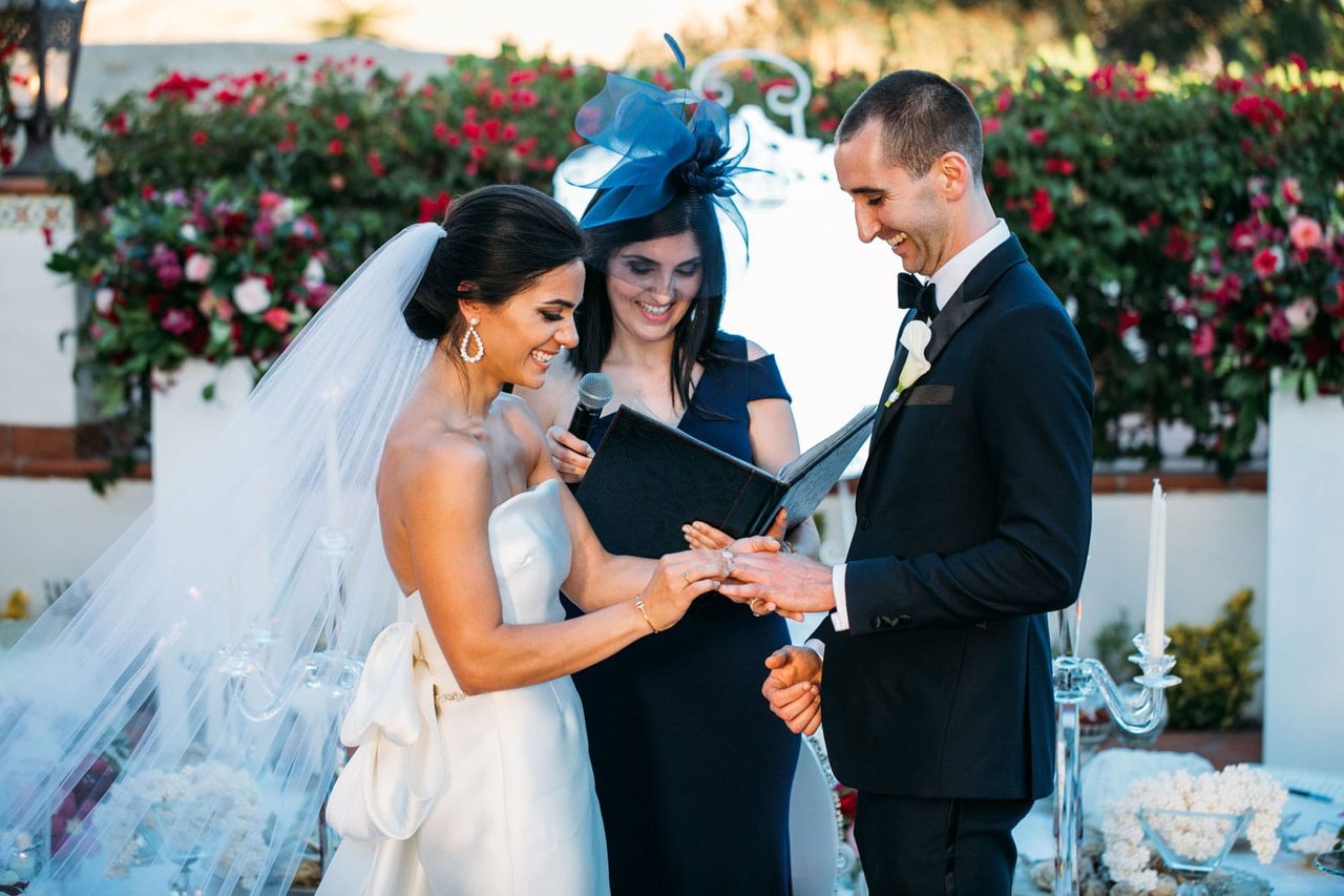 Ring Exchange During American Wedding Ceremony
