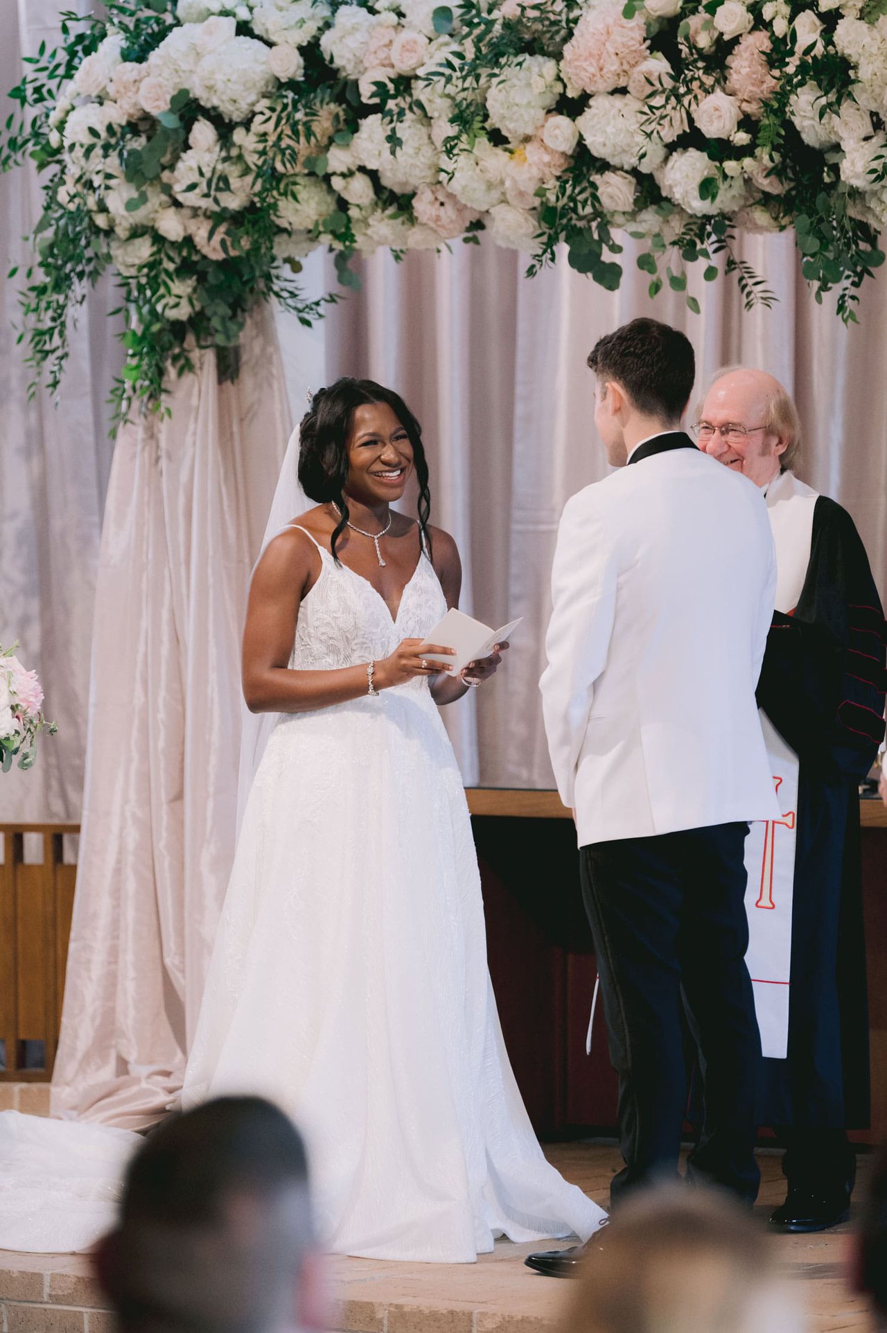 Bride Reading Vows at Church Ceremony