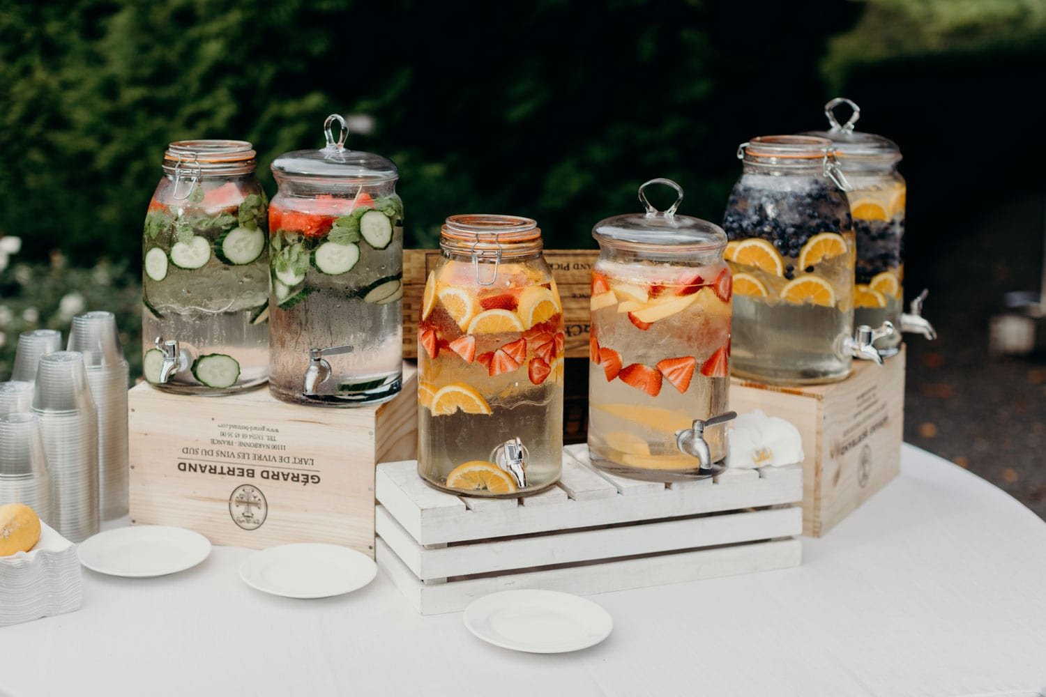 Infused Water Station at Wedding Ceremony