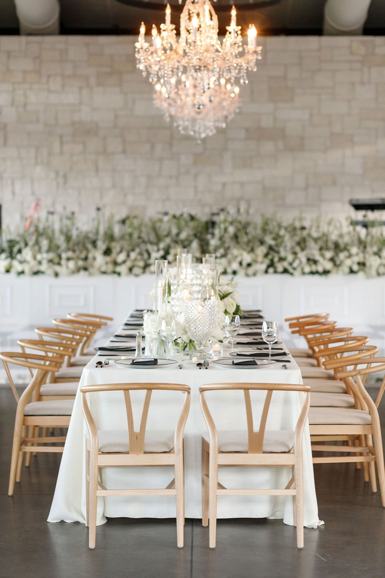 Wishbone Chairs at White Wedding Table