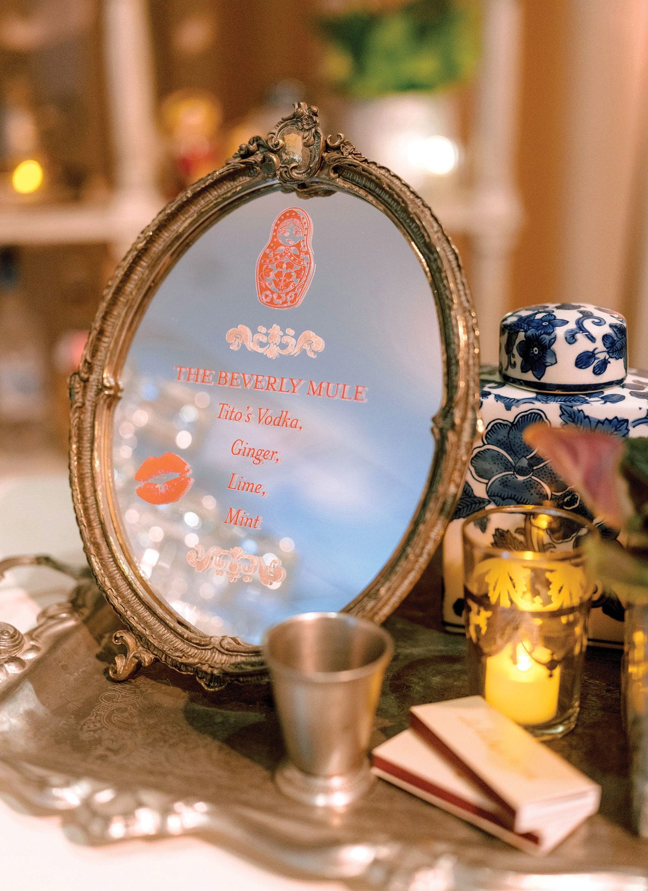 Vintage Mirror Cocktail Menu