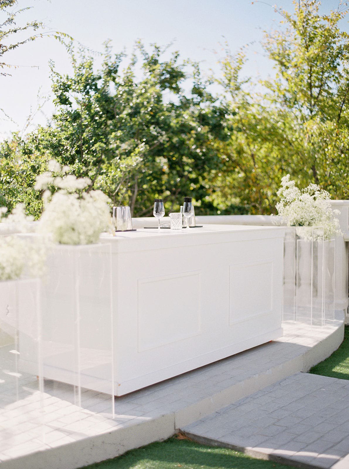 White Outdoor Cocktail Hour Bar