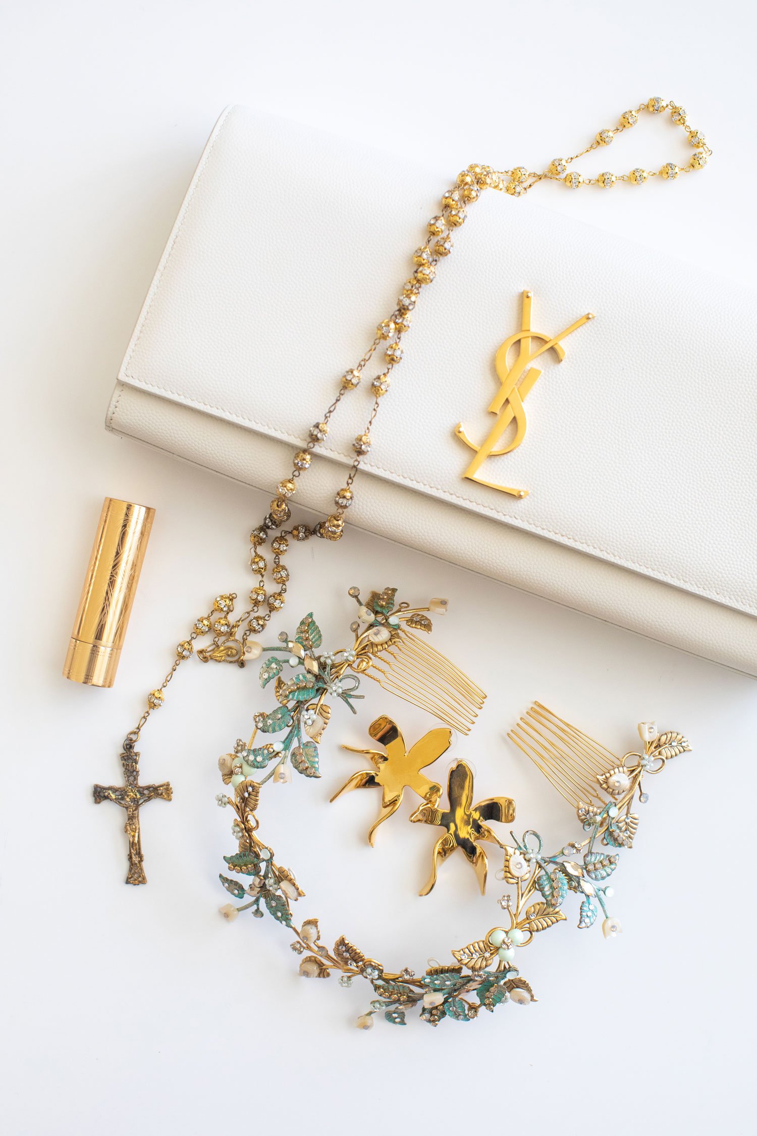 YSL Bag with Rosary & Accessories