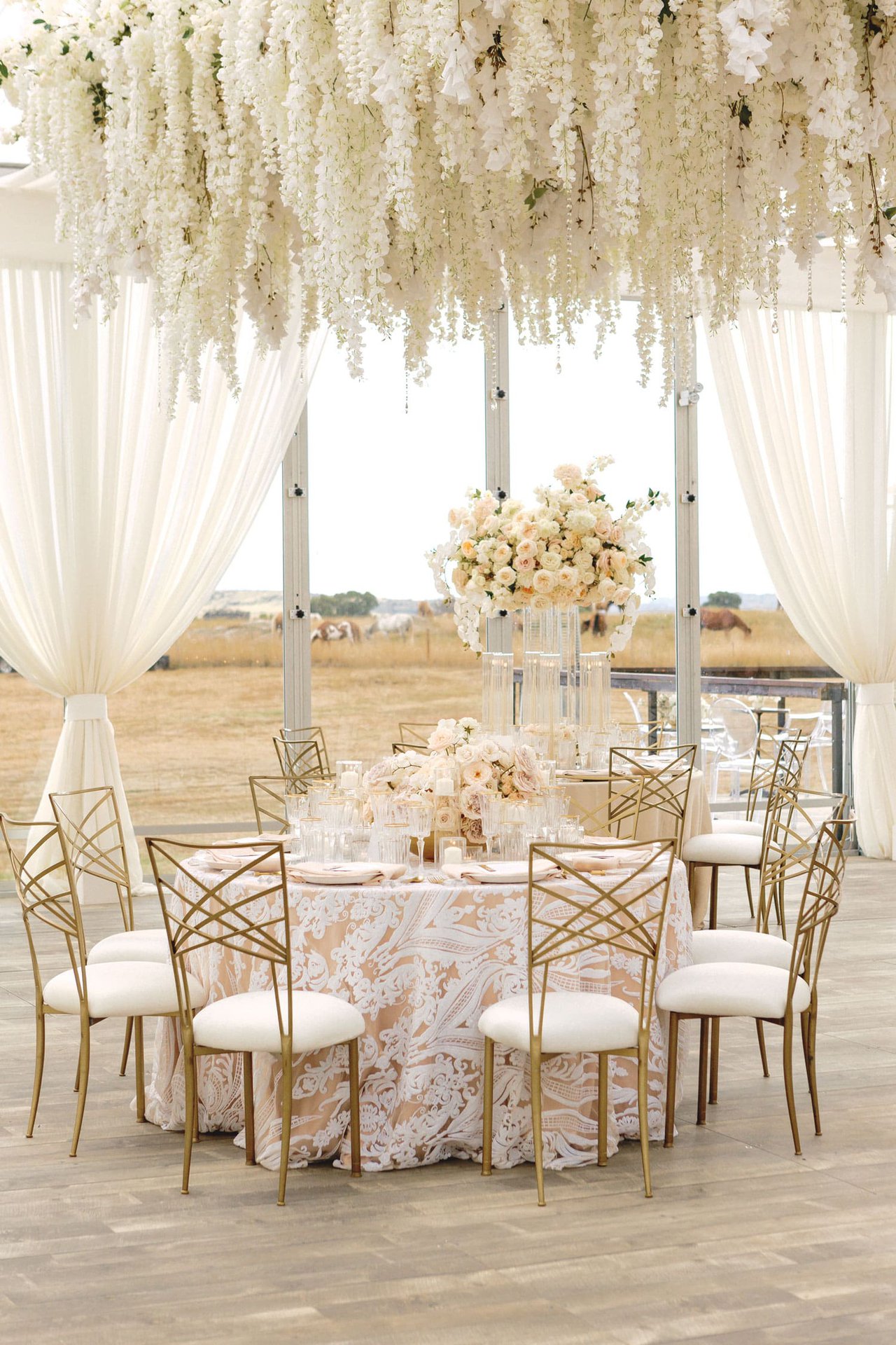 Clear Tent Wedding with Horse Pasture Views