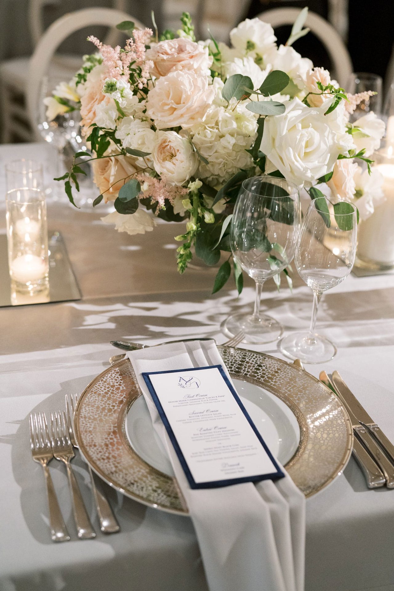 Classic White Wedding Place Setting
