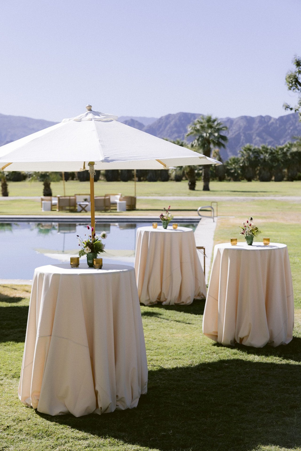 Poolside Wedding Cocktail Tables