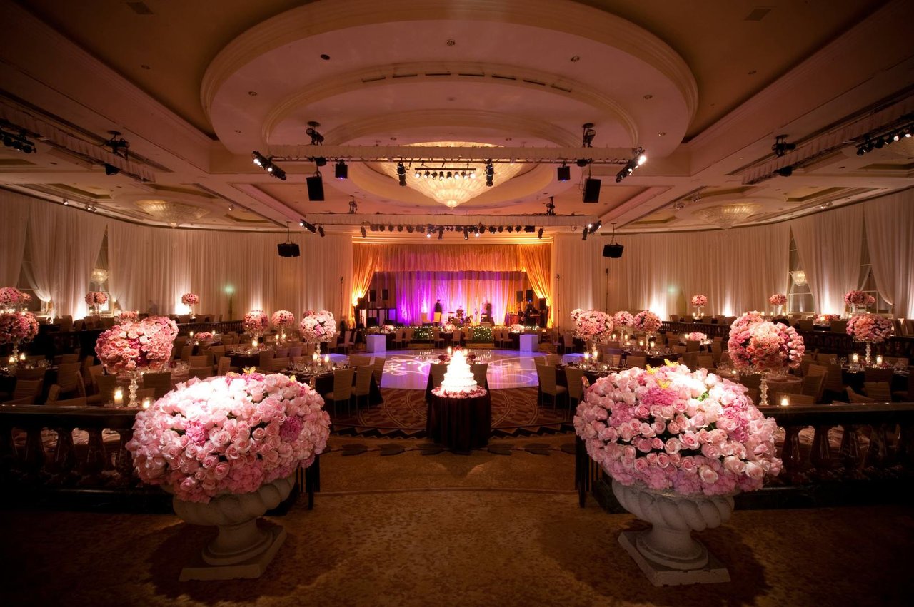 Pink Ballroom Reception Décor