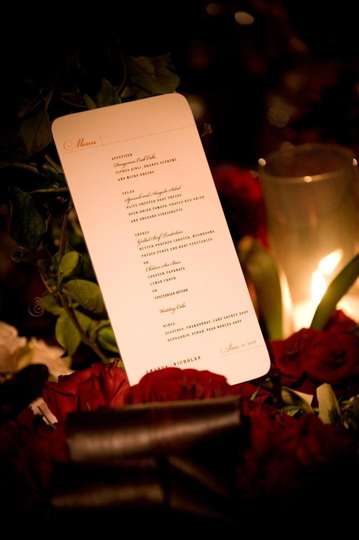 Simple Ivory Menu Card