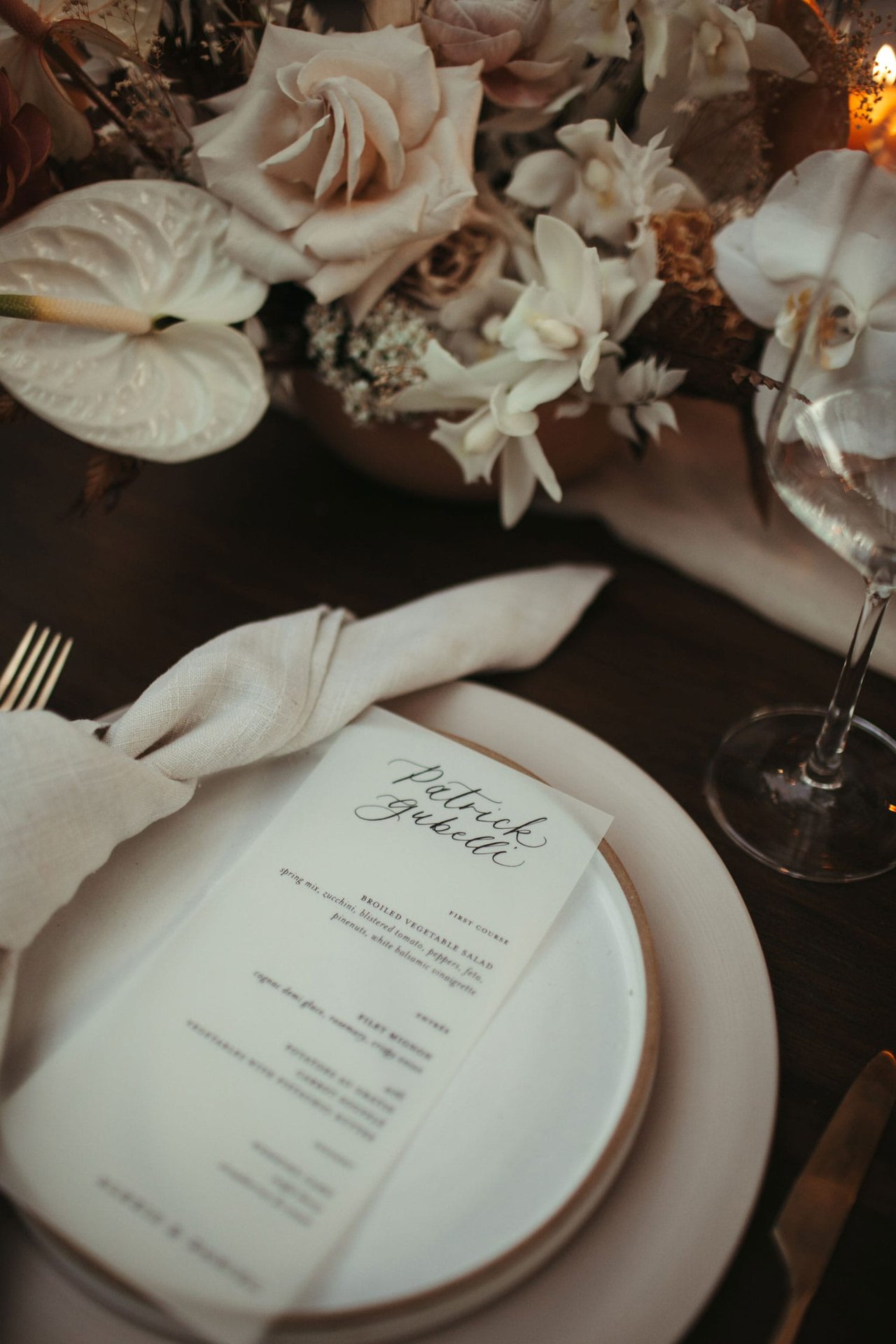 Personalized Calligraphy Menu Card