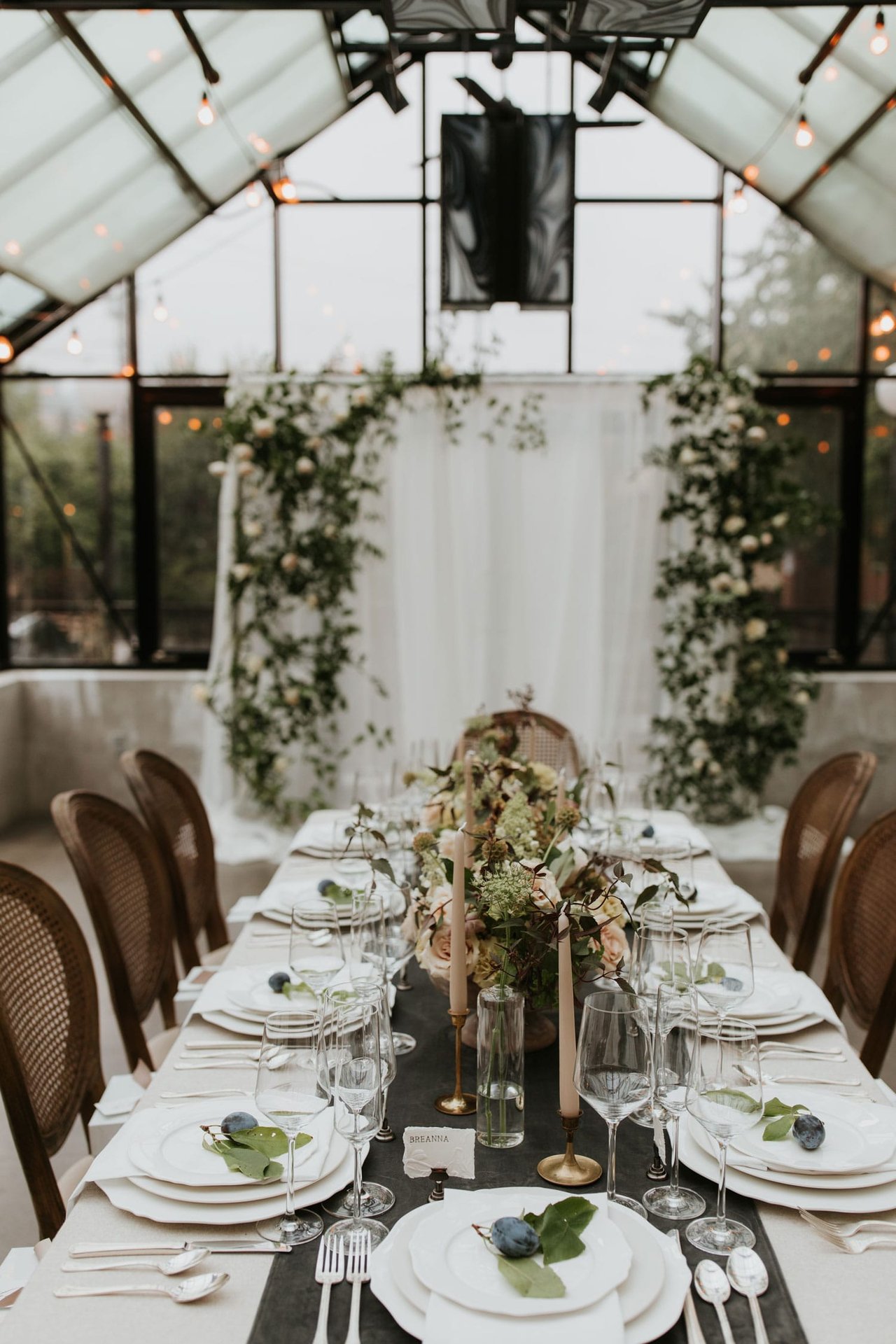 Velvet Slate Table Runner & Romantic Décor