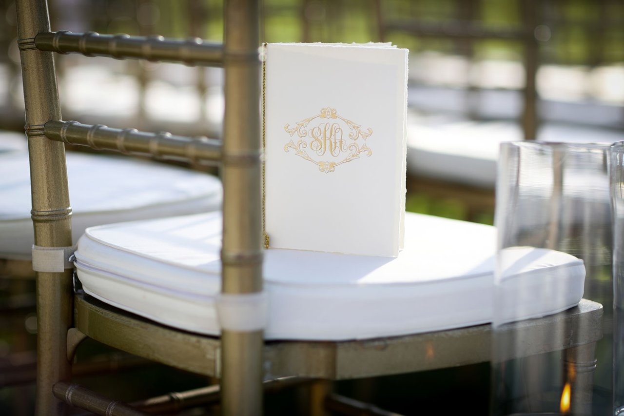 Gold Chair with Ceremony Program