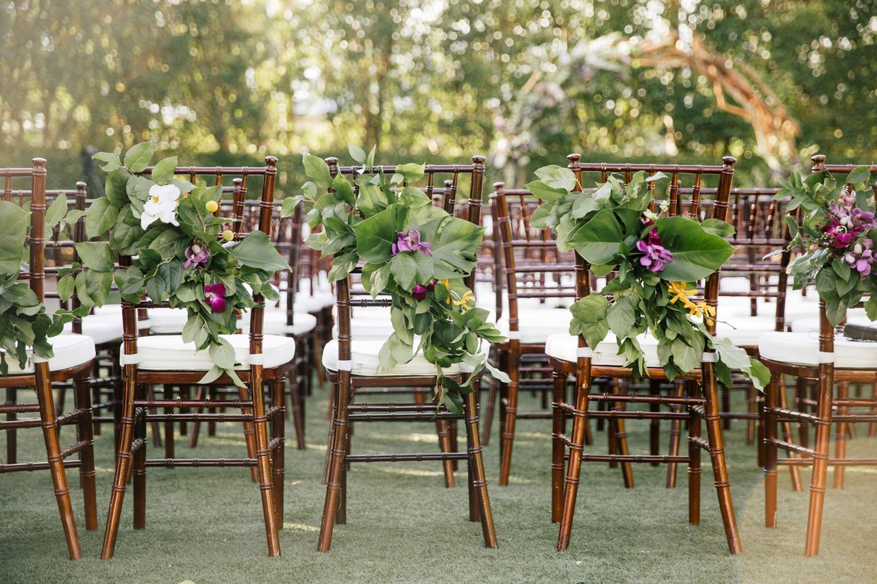 Ceremony Chairs Decorated with Florals