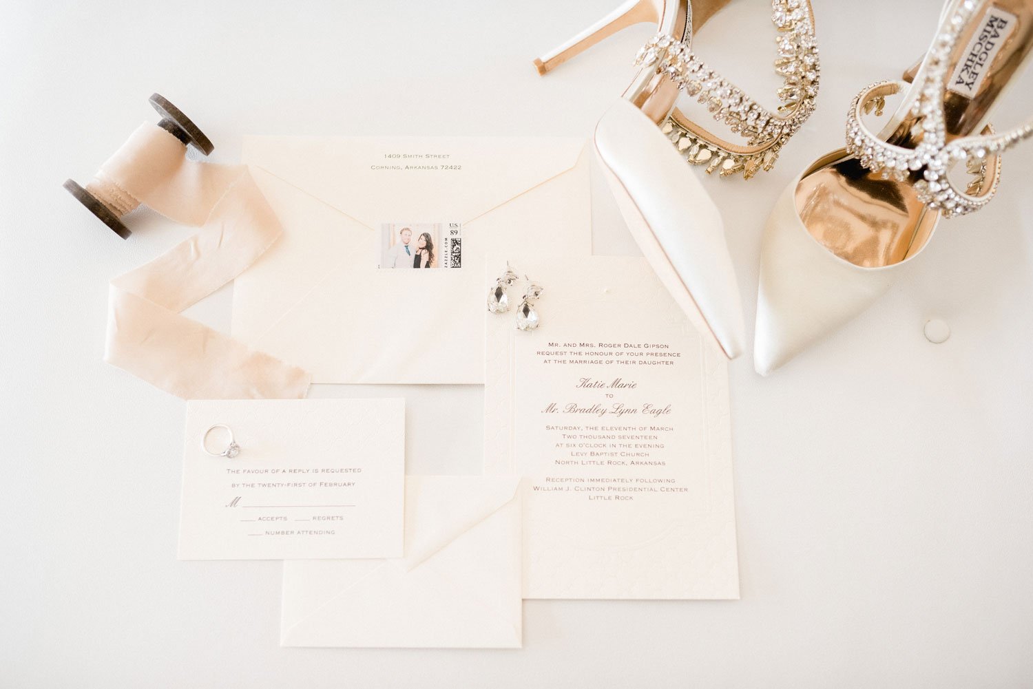 Ivory Invitation with Personalized Stamp