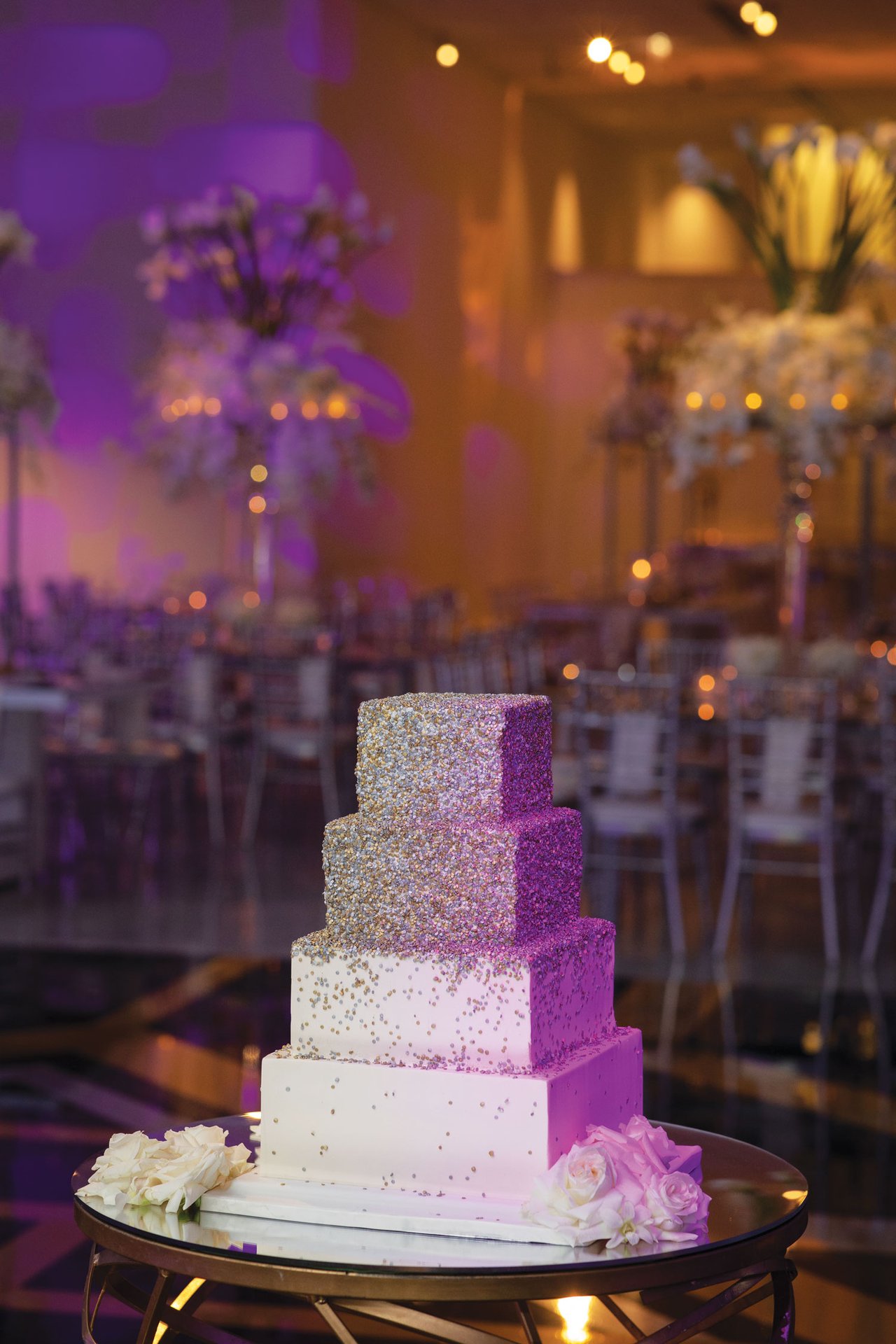 Silver + Gold Metallic Sprinkle Cake