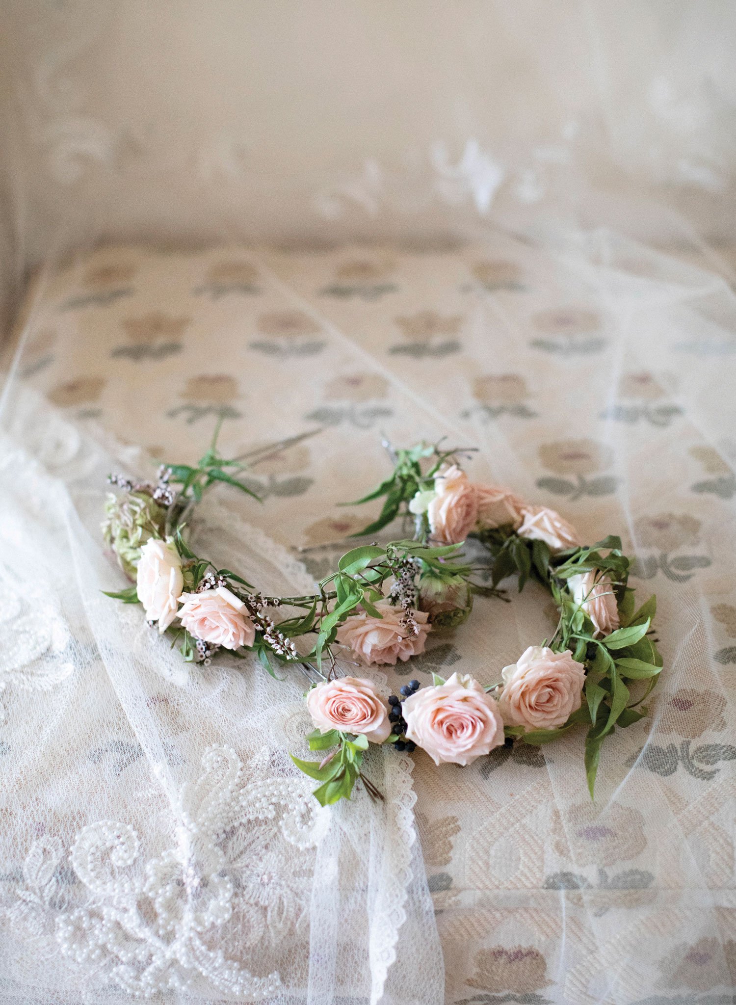 Pink Rose Flower Girl Crowns